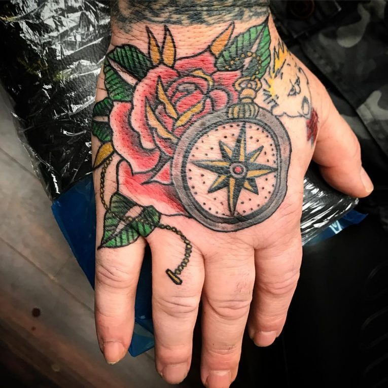 75 Rose and Compass Tattoo Designs & Meanings - Choose Yours(2019)