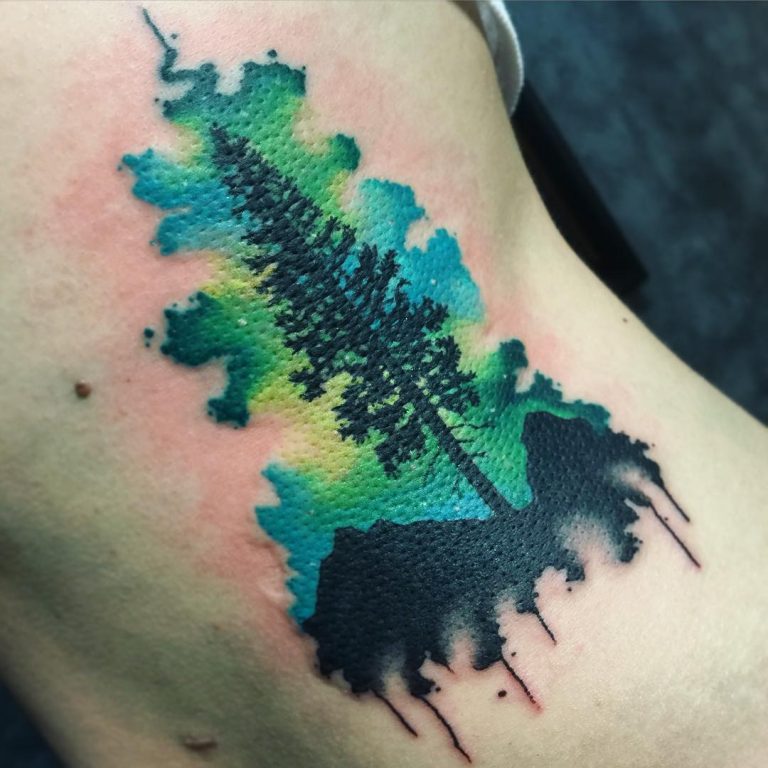 75+ Simple and Easy Pine Tree Tattoo - Designs & Meanings (2019)