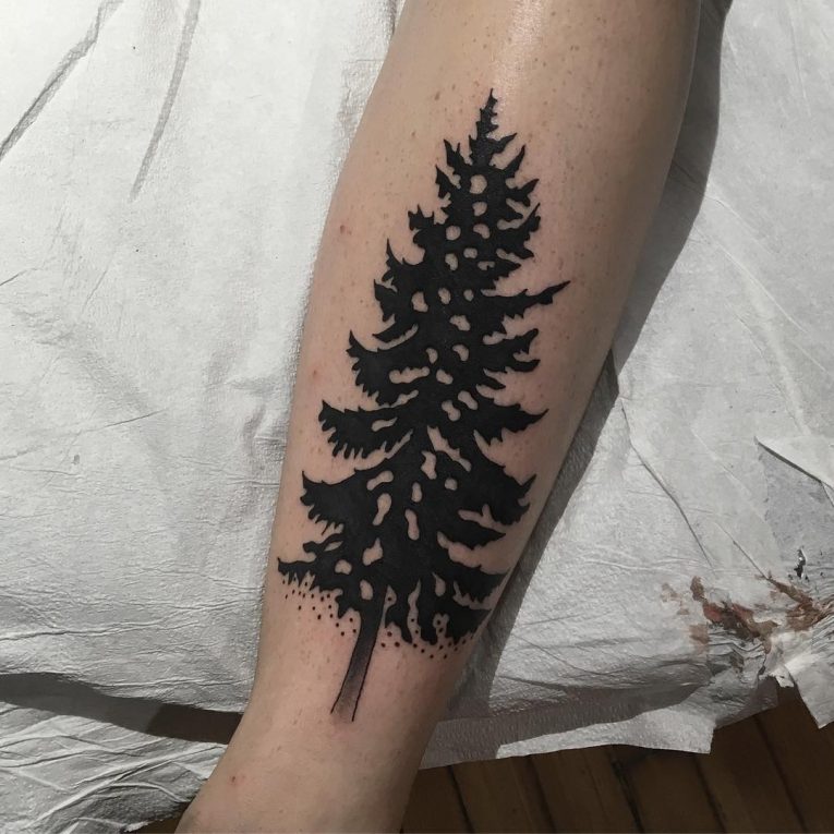 75+ Simple and Easy Pine Tree Tattoo - Designs & Meanings (2019)