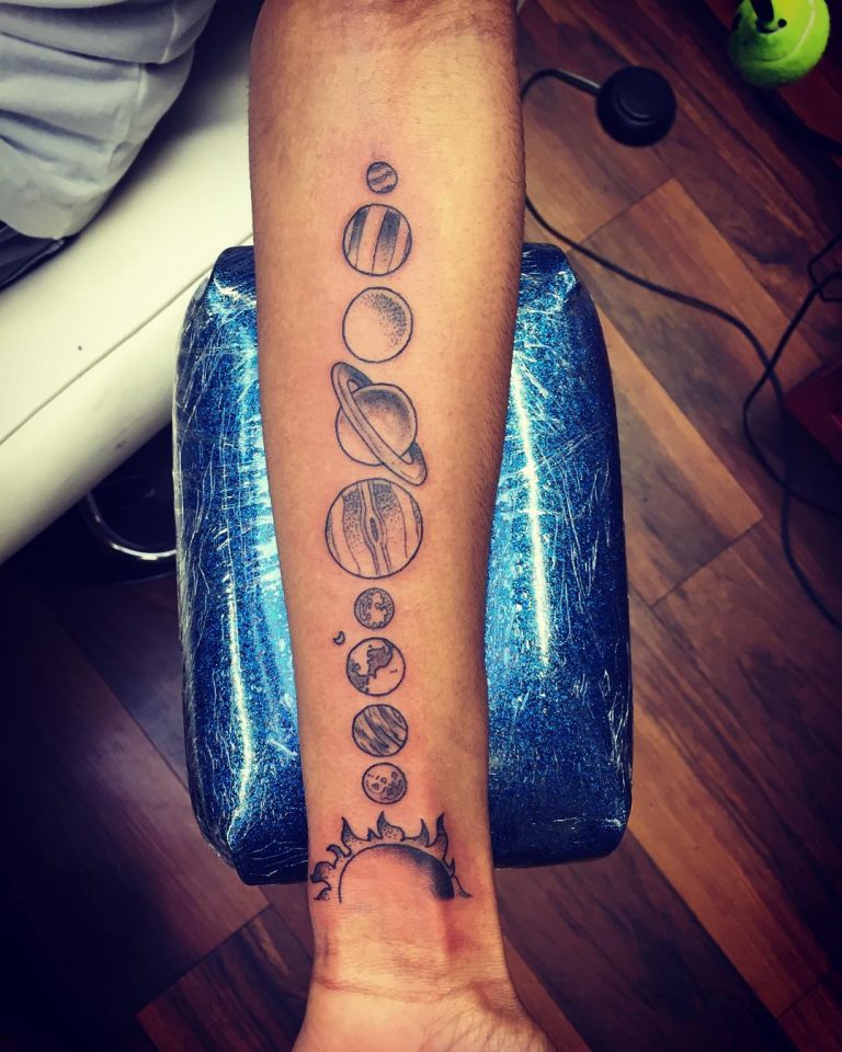 65+ Facinating Solar System Tattoo Designs - Their Origin And Symbolism