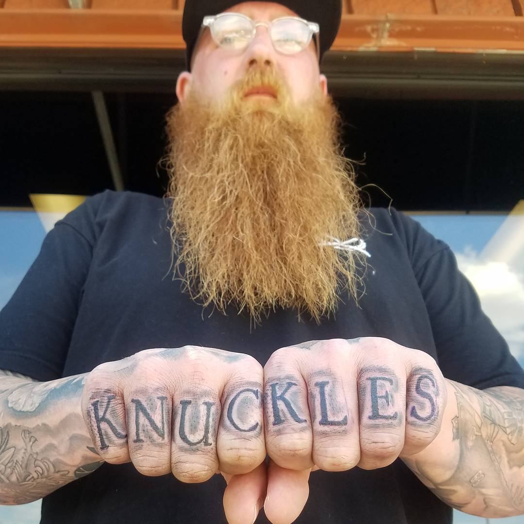 Old English Knuckle Tattoos