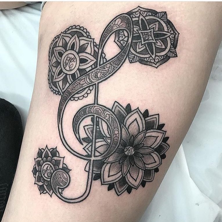 75+ Best Music Tattoo Designs & Meanings - Notes & Instruments (2019)