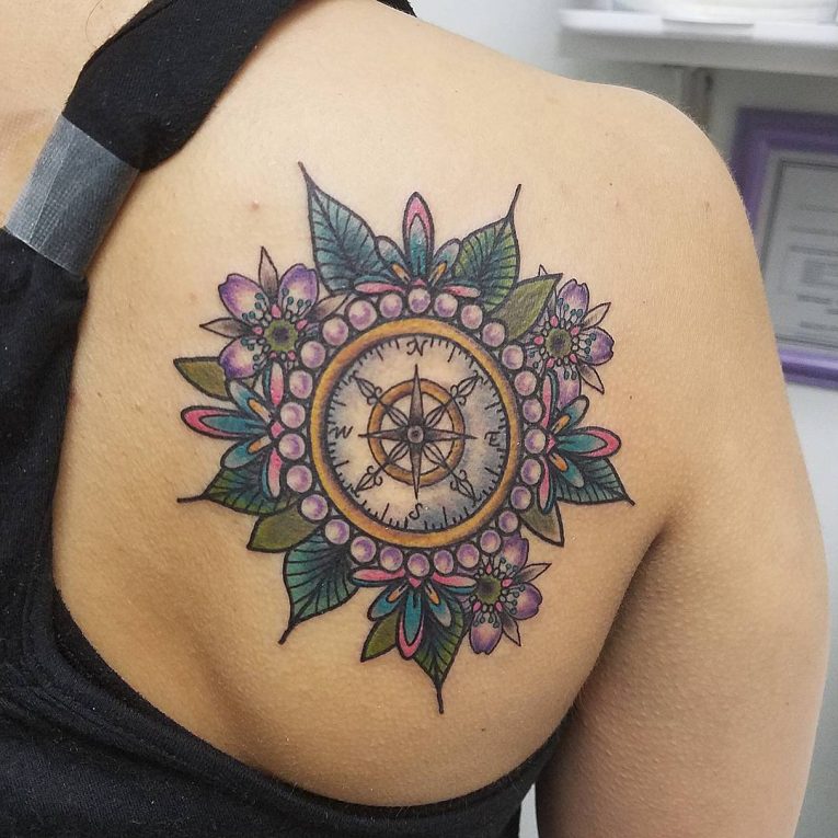 75 Rose and Compass Tattoo Designs & Meanings - Choose Yours(2019)